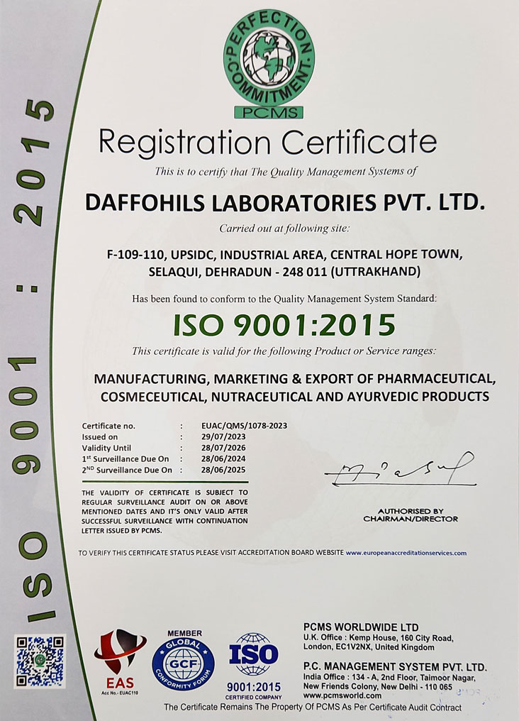 Accreditation & Achievements - Daffohils Laboratories Pvt Ltd Accreditation & Achievements - Daffohils Laboratories Pvt Ltd