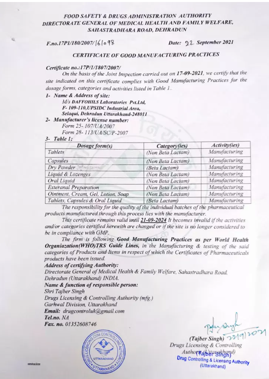 Accreditation & Achievements - Daffohils Laboratories Pvt Ltd Accreditation & Achievements - Daffohils Laboratories Pvt Ltd